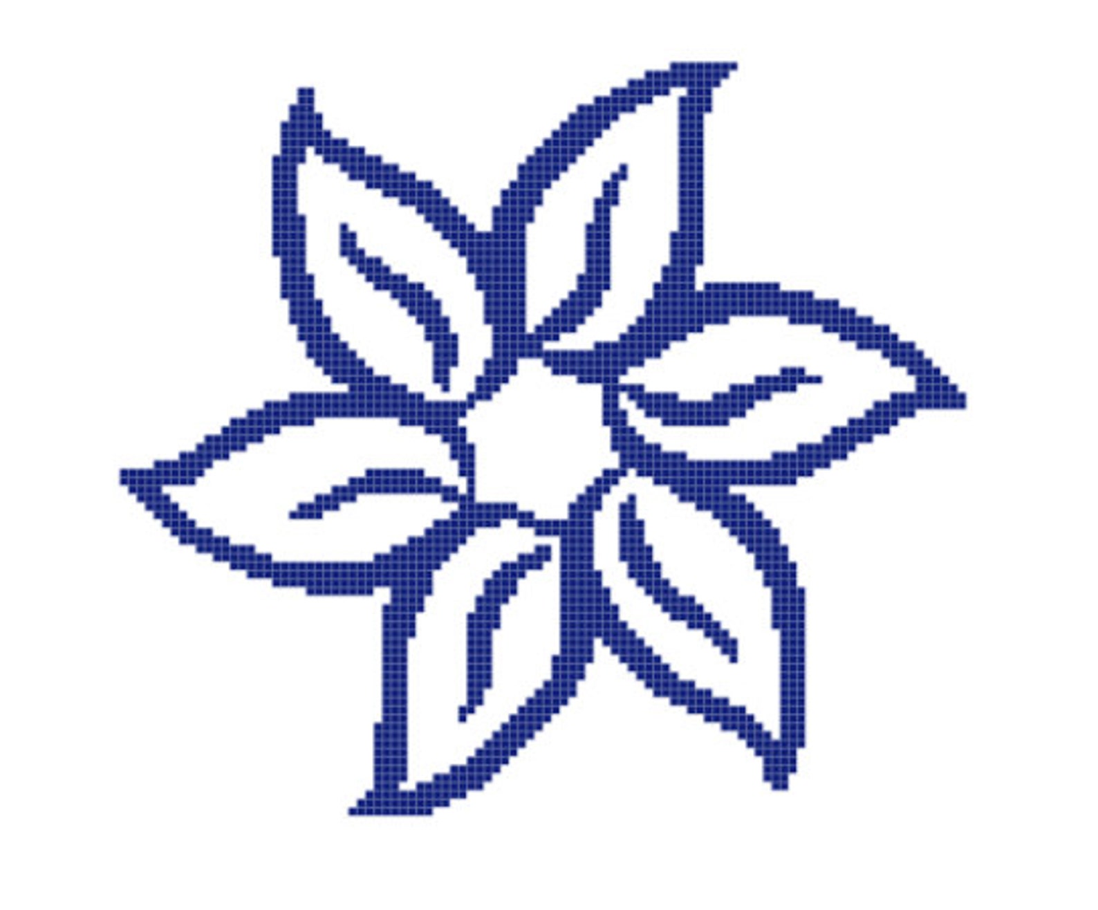 Modern Cross Stitch Pattern of Blue Flower-romantic Cross Stitch ...
