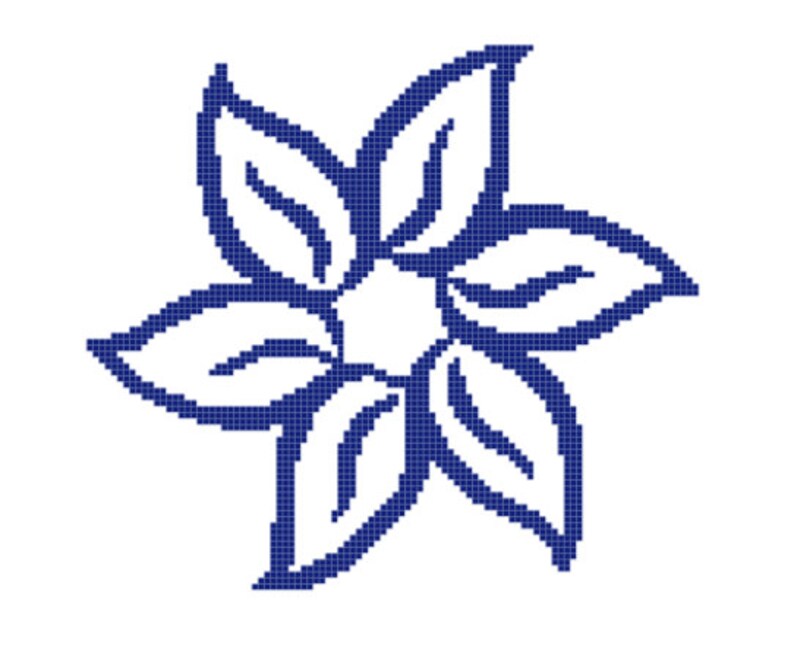 Modern Cross Stitch Pattern of Blue Flower-romantic Cross Stitch ...