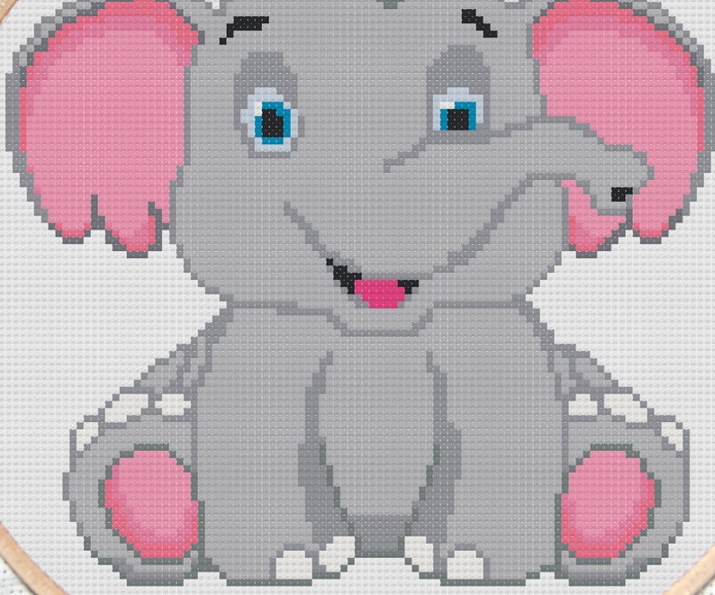 Little Elephant Cross Stitch Pattern-modern Cross Stitch Pattern Cross ...