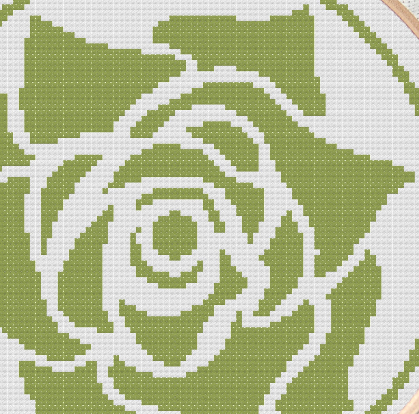 Cross Stitch Pattern of Green Flower- Modern Cross Stitch- Flower Cross ...