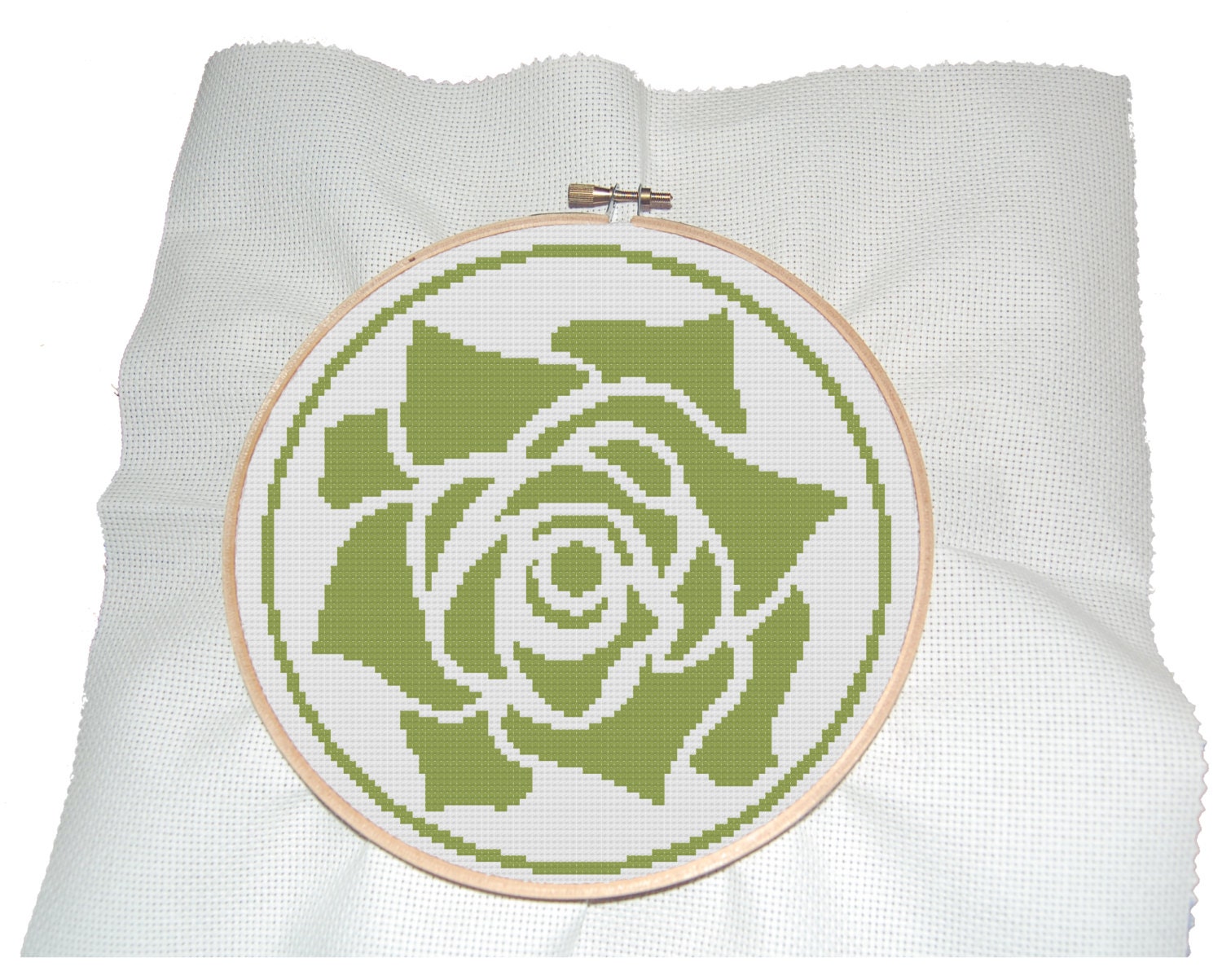 Cross Stitch Pattern of Green Flower- Modern Cross Stitch- Flower Cross ...