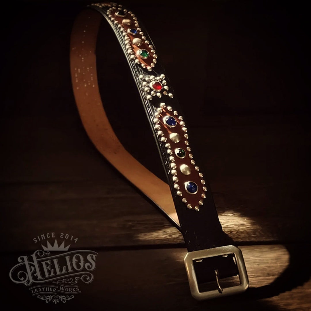 30's 40's Style Jeweled Belt J101 Diving Hawk / Studded Belt, Western ...