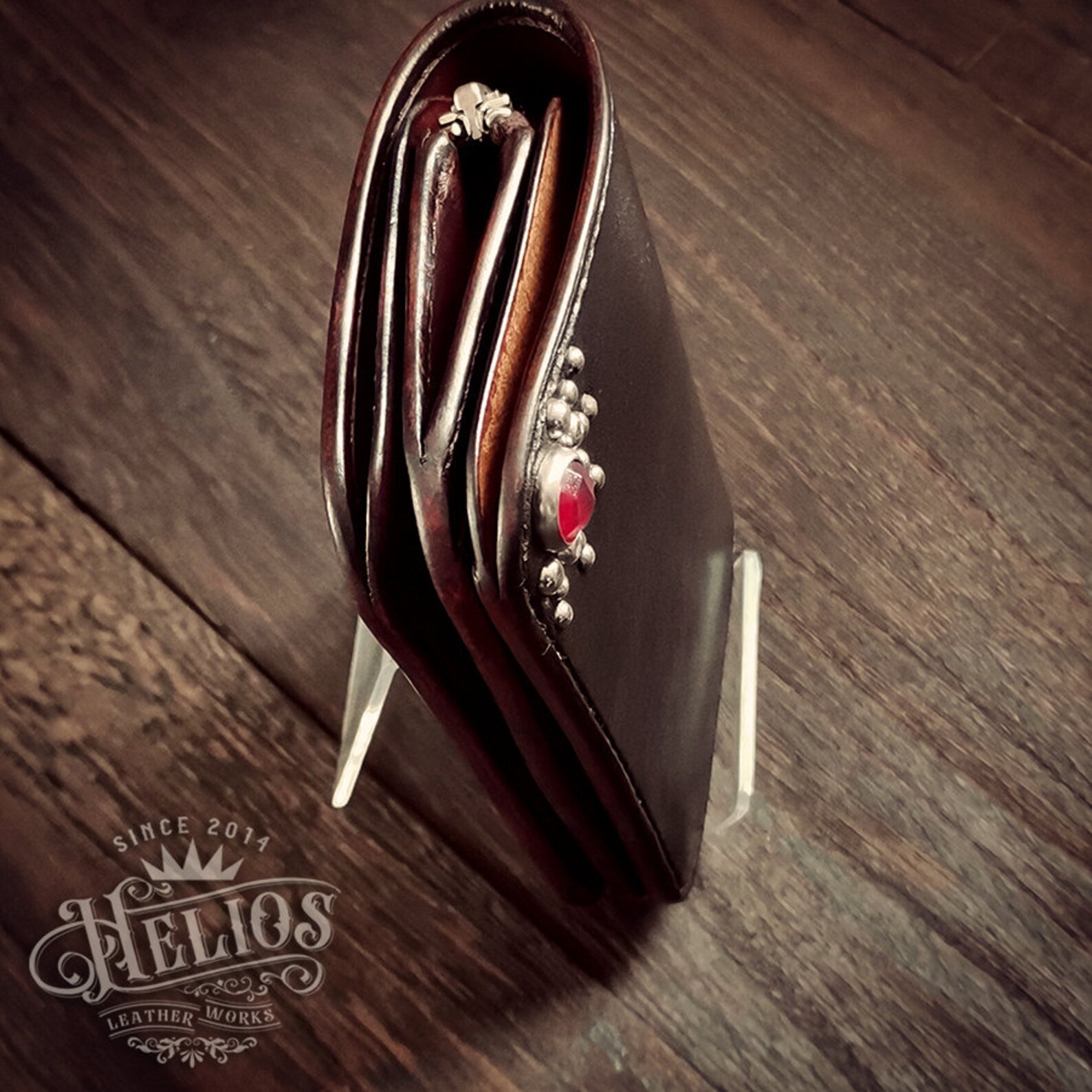 Studded and Jeweled Short Wallet hw104 Biker Wallet, Trucker Wallet - Etsy