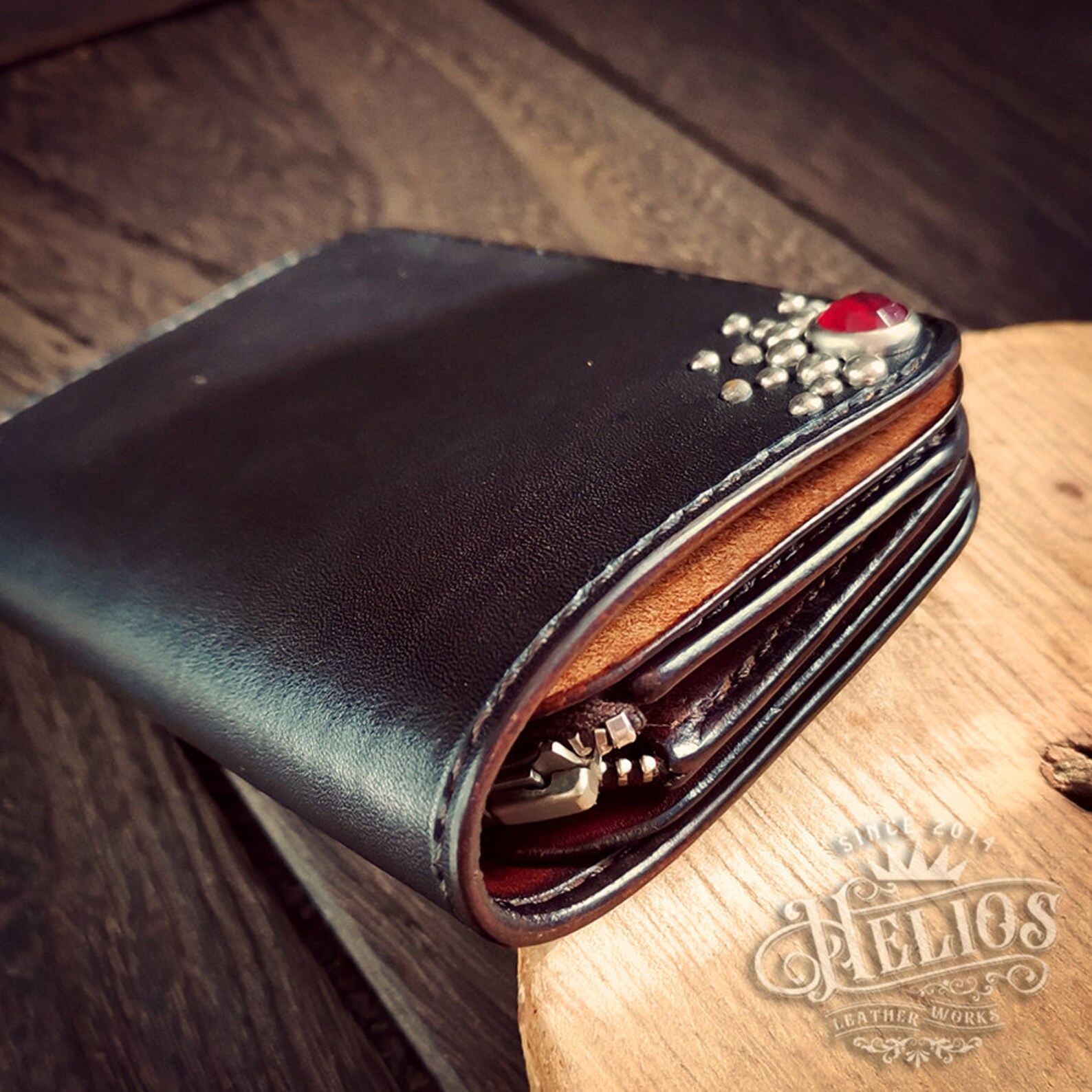 Studded and Jeweled Short Wallet hw104 Biker Wallet, Trucker Wallet - Etsy