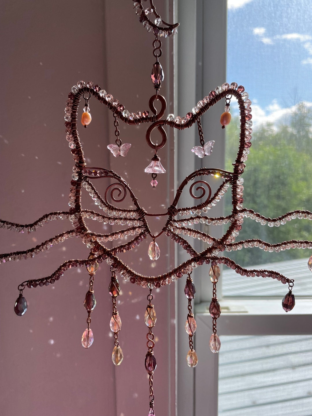 Magical Kitty Suncatcher, Witchy Cat Suncatcher, Cat Decor, Cat Art ...