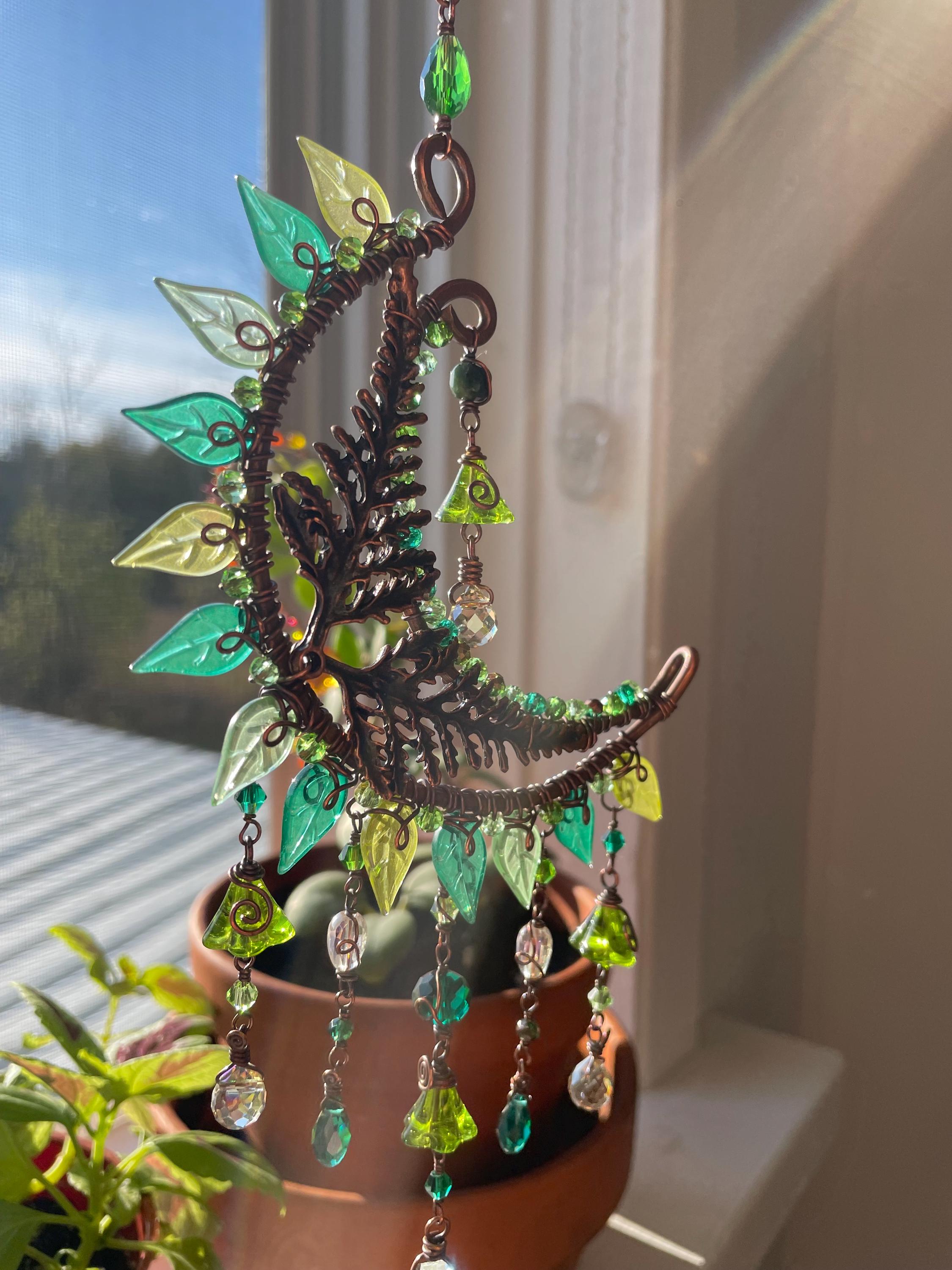 Forest Fairy Mooncatcher, Leafy Moon Decor, Fairycore, Tinkerbell Decor ...