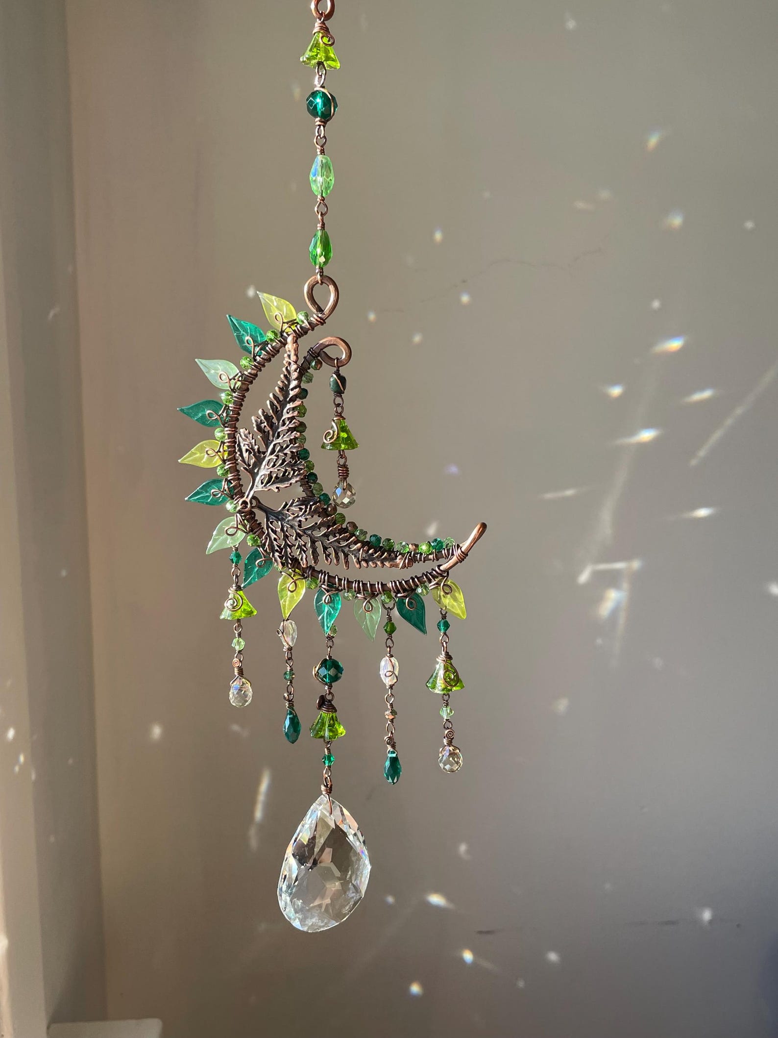 Forest Fairy Mooncatcher, Leafy Moon Decor, Fairycore, Tinkerbell Decor ...