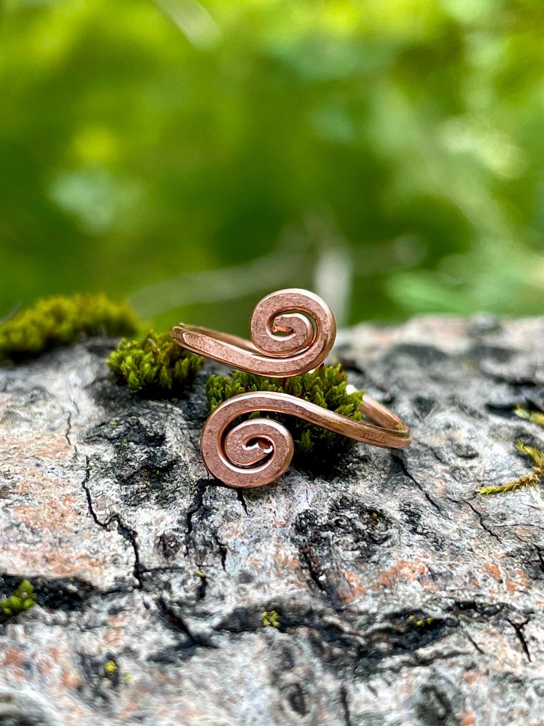 Solid Copper Spiral Rings, Adjustable Copper Rings, Open Ring, Spiral ...