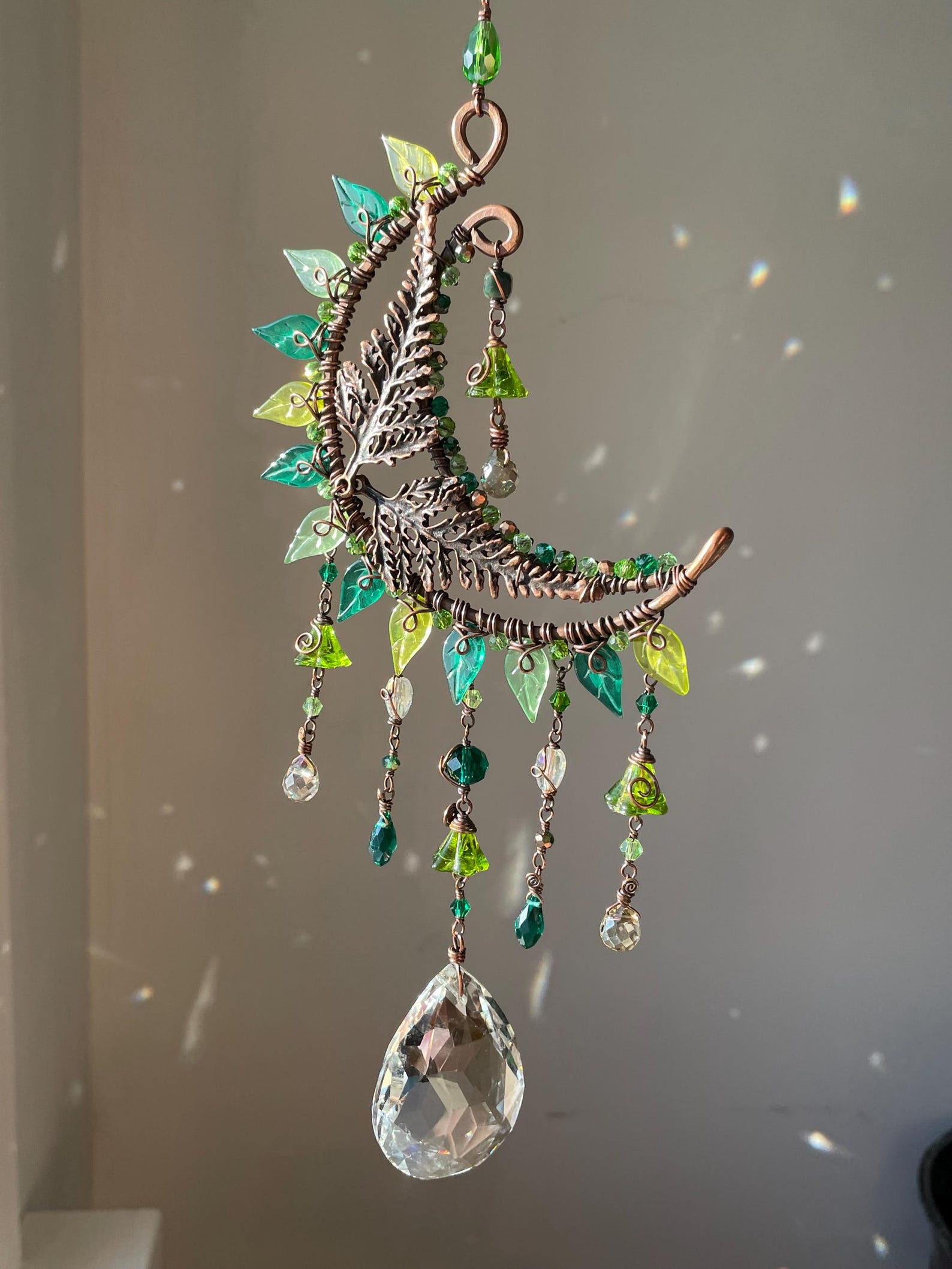 Forest Fairy Mooncatcher, Leafy Moon Decor, Fairycore, Tinkerbell Decor ...