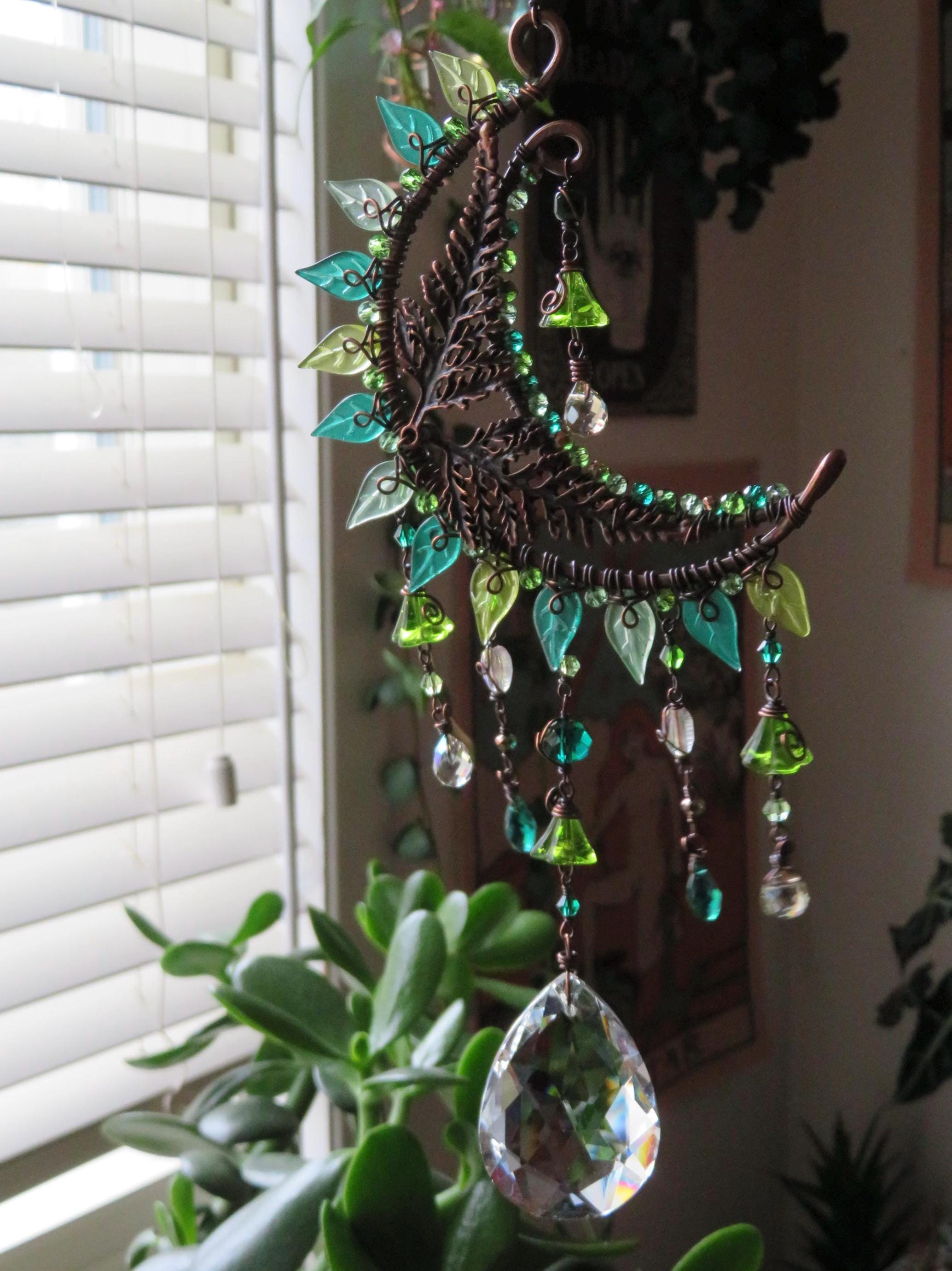 Forest Fairy Mooncatcher, Leafy Moon Decor, Fairycore, Tinkerbell Decor ...