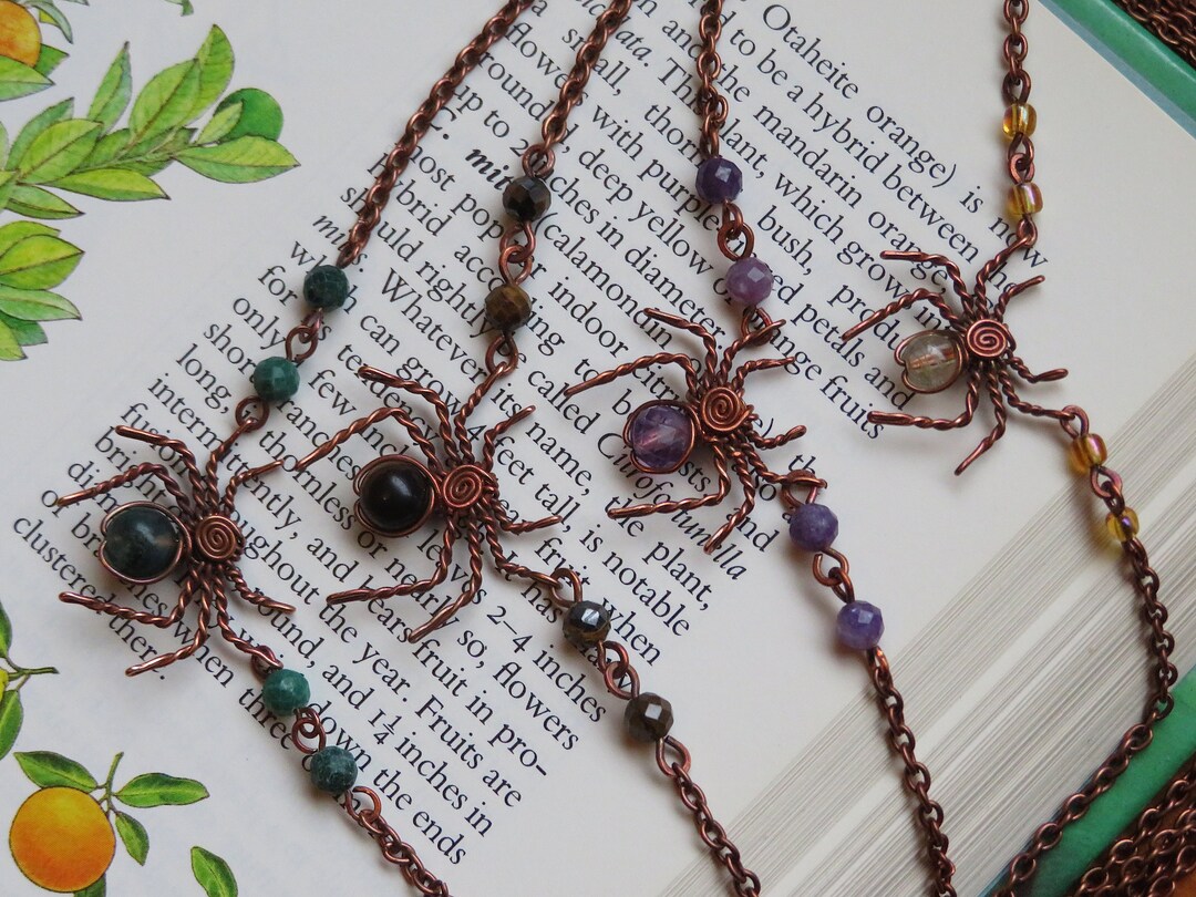 Gemstone Spider Chokers Crystal Spider Necklace Tigers Eye - Etsy