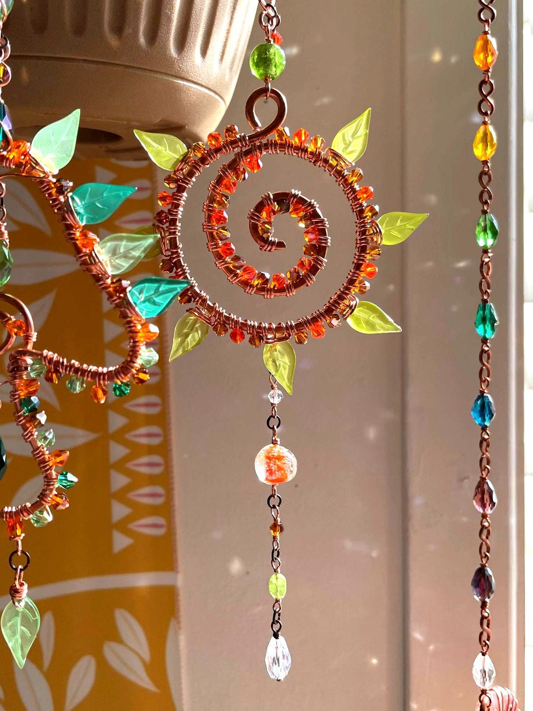 Small Earthy Suncatchers, Mushroom Suncatcher, Leafy Suncatcher, Spiral ...