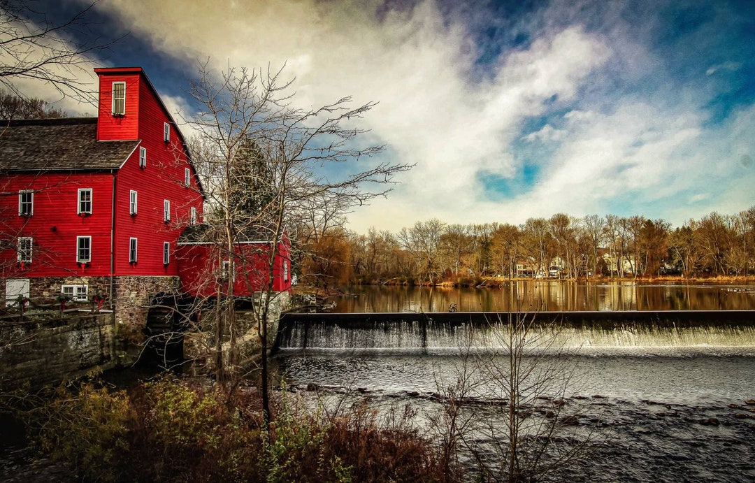 Red Mill Photographyhistoric Grist Mill Print Old Red Mill - Etsy