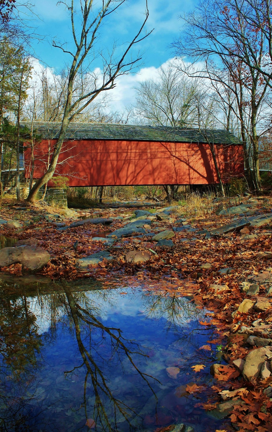Covered Bridge Print,red Covered Bridge Fine Art,autumn Landscape ...