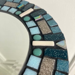 Round Mosaic Mirror Kit in Blues, Make Your Own Mirror Craft Kit. - Etsy