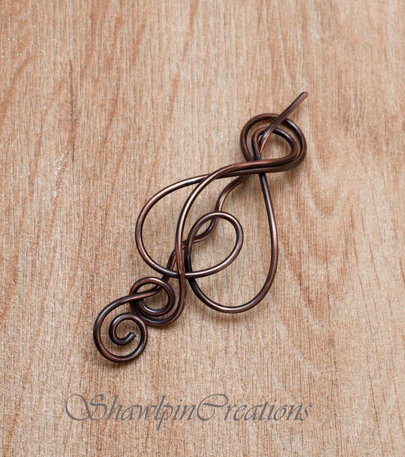 Knitted Shawl Pin,antique Copper Shawl Pin,copper Wire Scarf Pin,copper ...