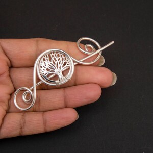 Silver Charm Tree of Life Swirl Shawl Pin, Silver Shawl and Sweater Pin ...