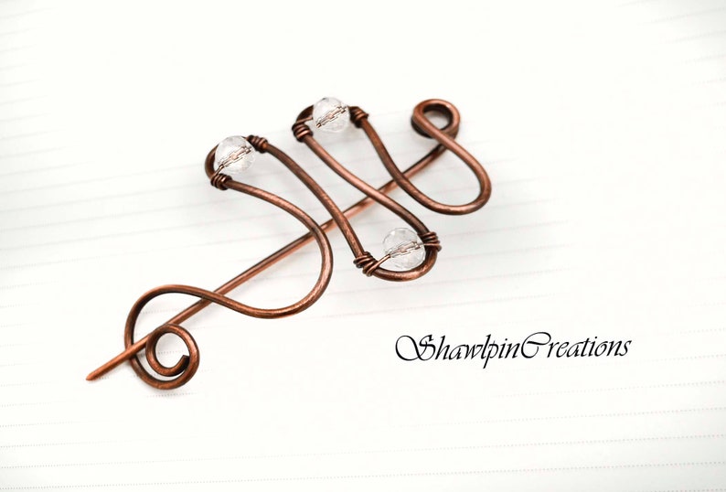 Antique Copper Shawl Pin,antique Copper Crystal Pin,copper Shawl Pin ...