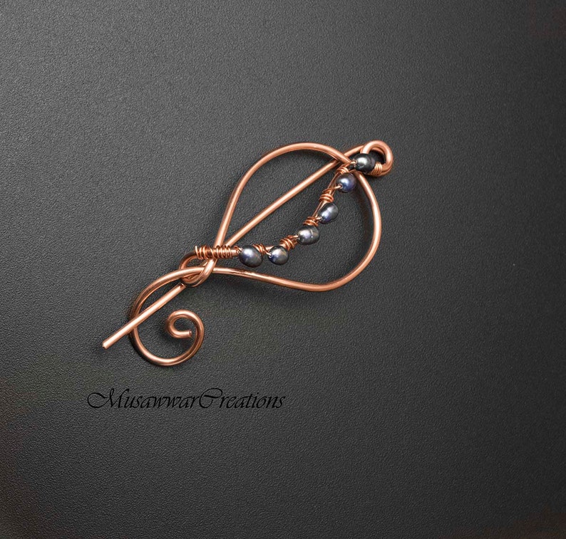 Dark Multitone Pearls Shawl Pin, Pearls Shawl Fastener Pin,shawl Brooch ...