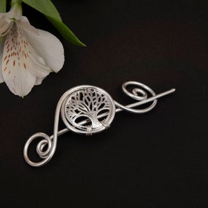 Silver Charm Tree of Life Swirl Shawl Pin, Silver Shawl and Sweater Pin ...