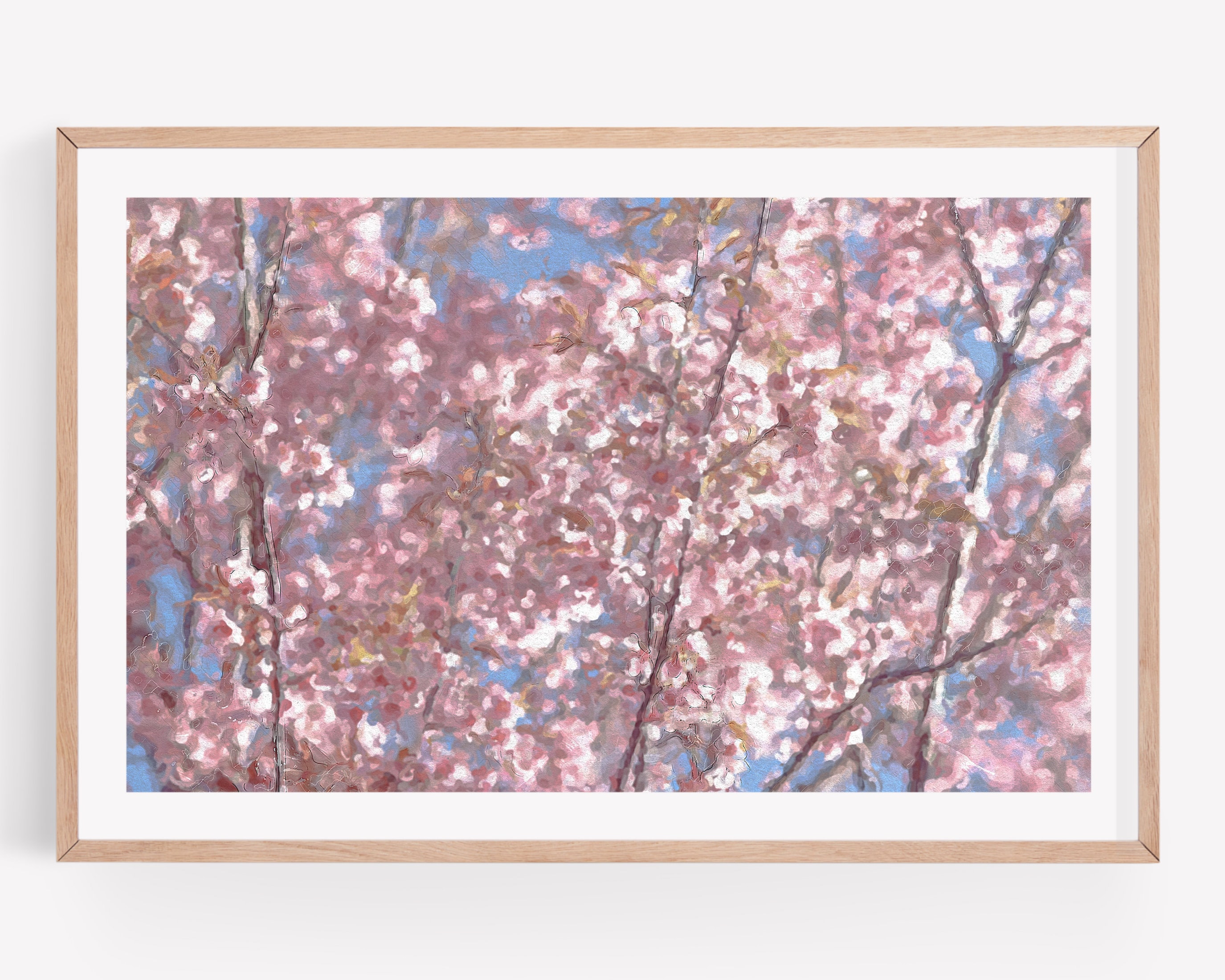 Cherry Blossom Flower Wall Art Print, Cherry Blossom Art, Photography ...