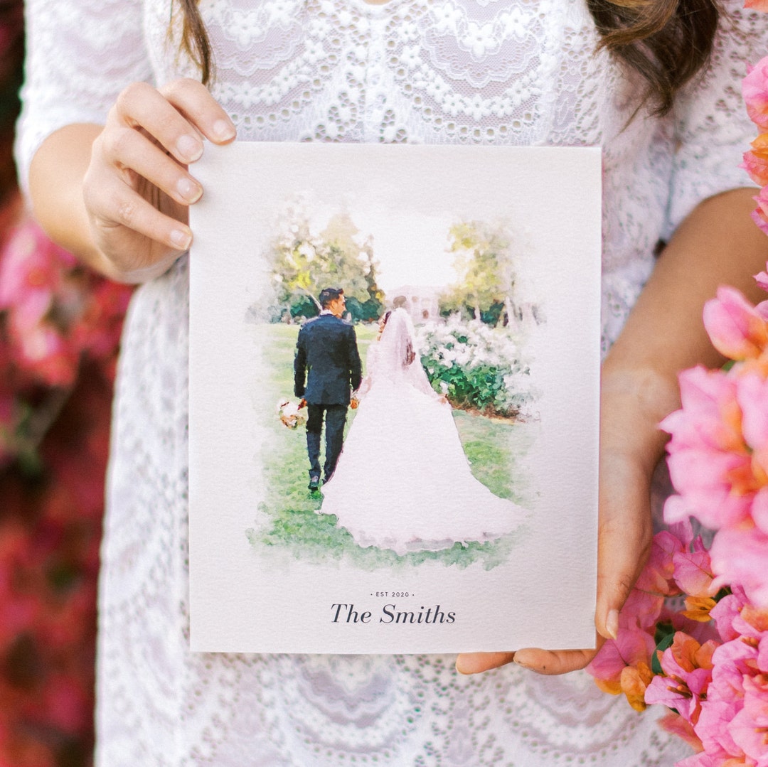 Custom Wedding Drawing, Wedding Photo Watercolor, Wedding Picture ...