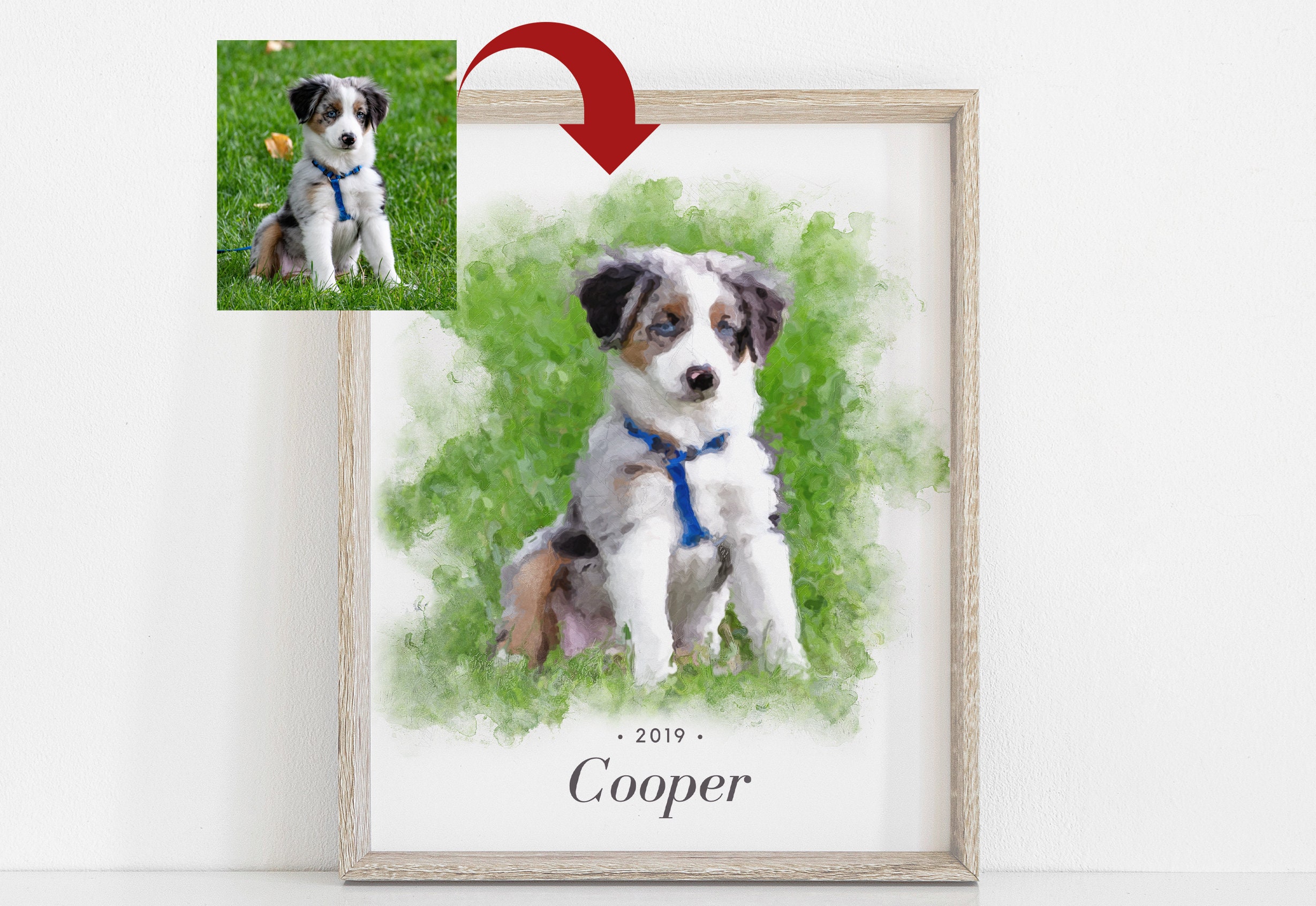 Custom Pet Photo Drawing Personalized Pet Painting | Etsy