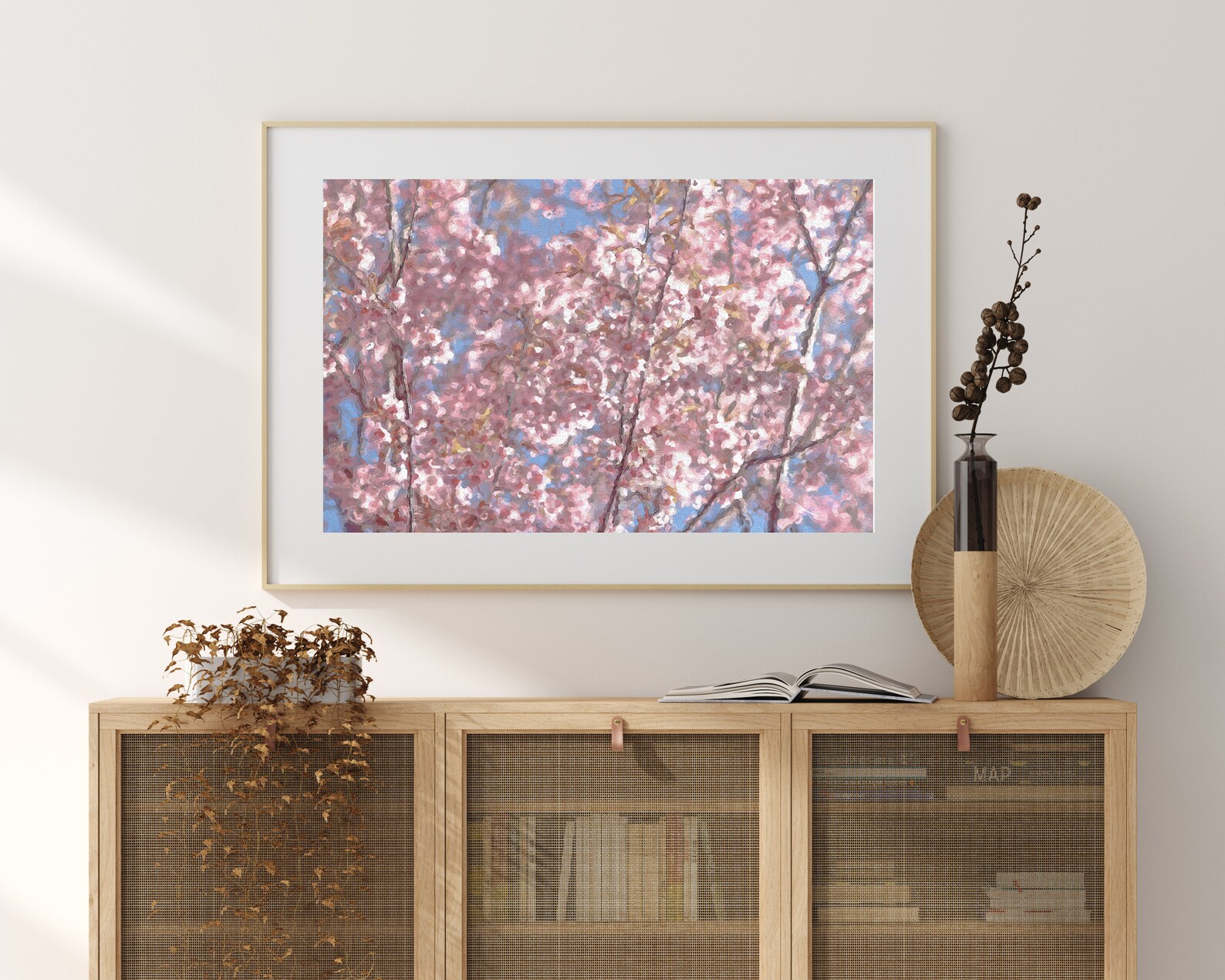 Cherry Blossom Flower Wall Art Print, Cherry Blossom Art, Photography ...