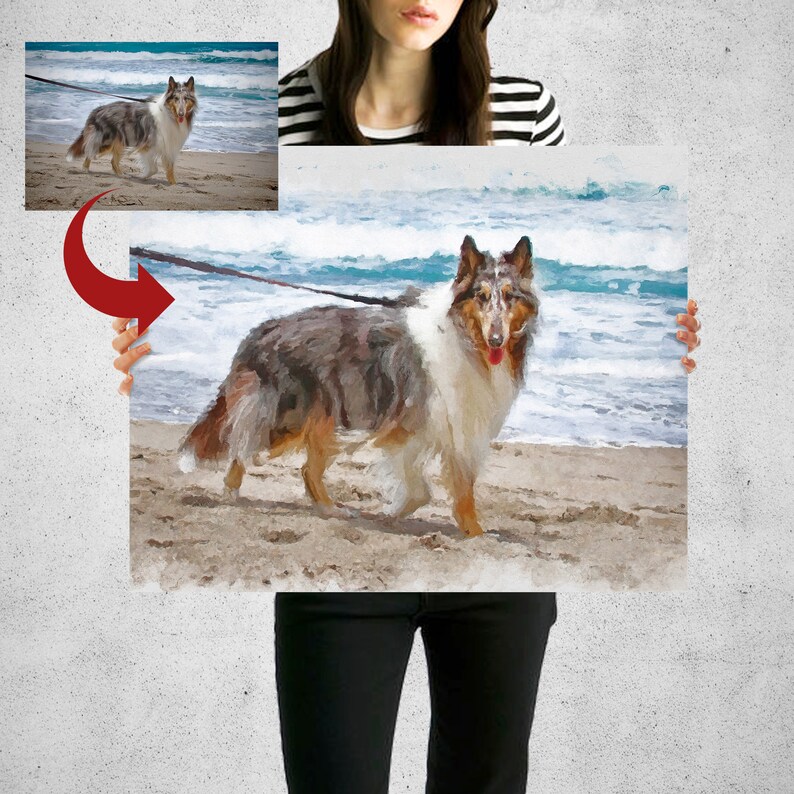 Custom Pet Photo Drawing Personalized Pet Painting | Etsy