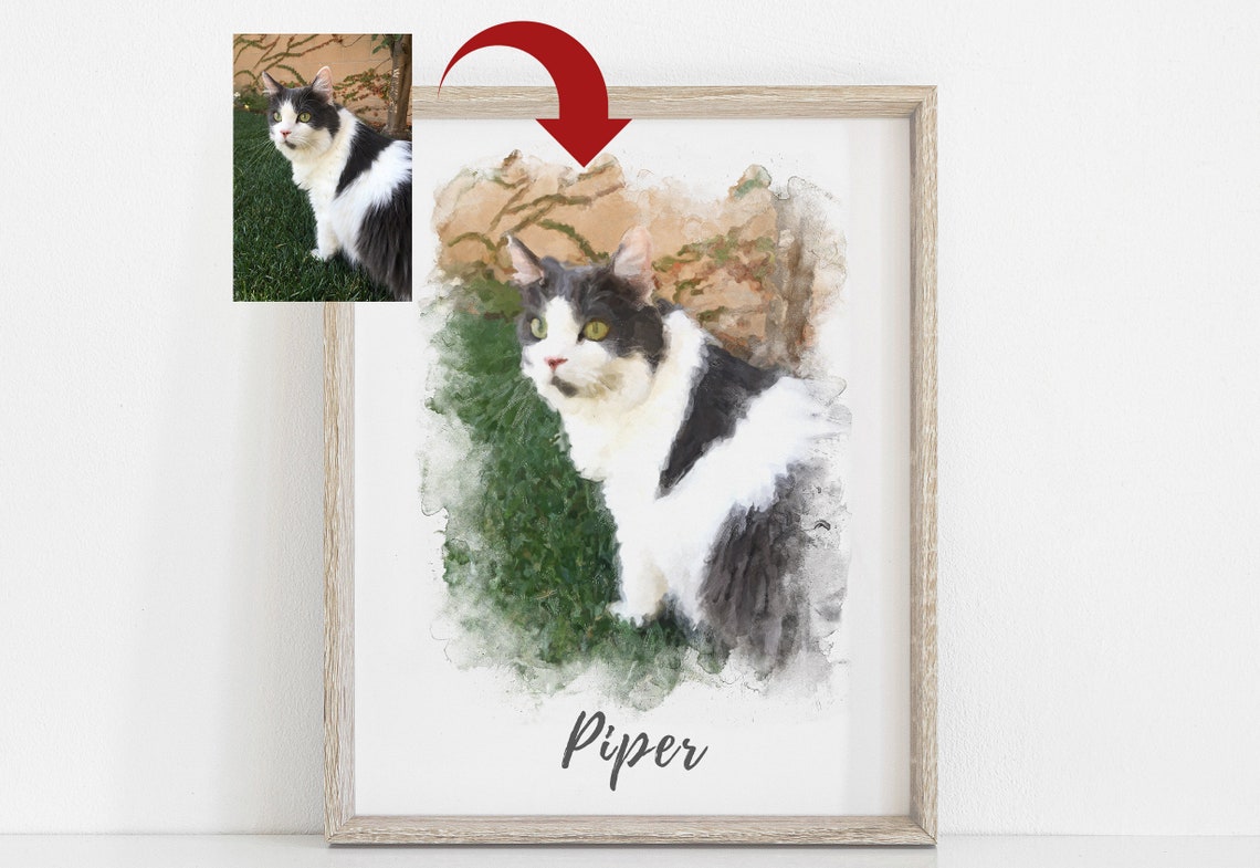 Custom Pet Photo Drawing Personalized Pet Painting - Etsy