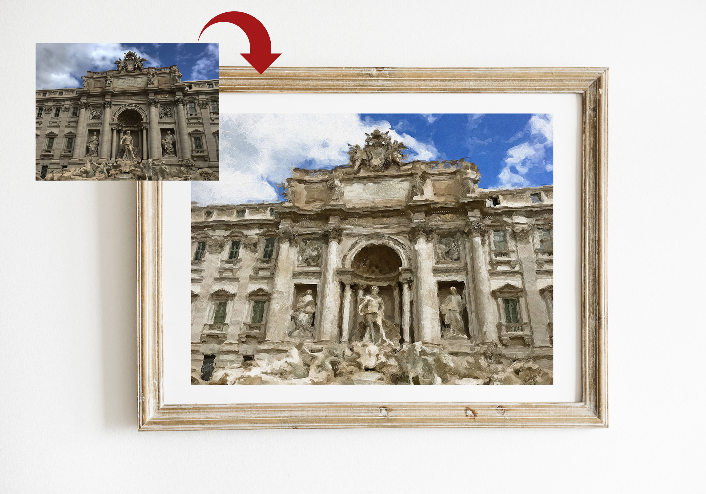 Custom Travel Photo Drawing Personalized Watercolor | Etsy