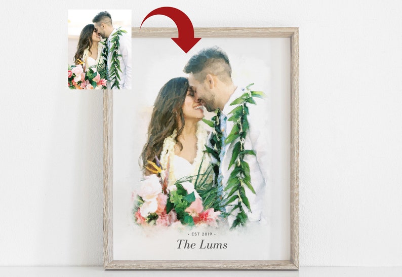 Custom Wedding Photo Drawing Wedding Photo Watercolor | Etsy