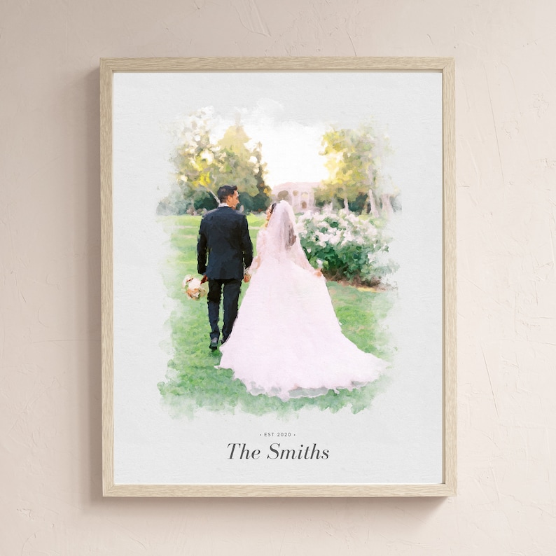 Custom Wedding Drawing Wedding Photo Watercolor Christmas | Etsy