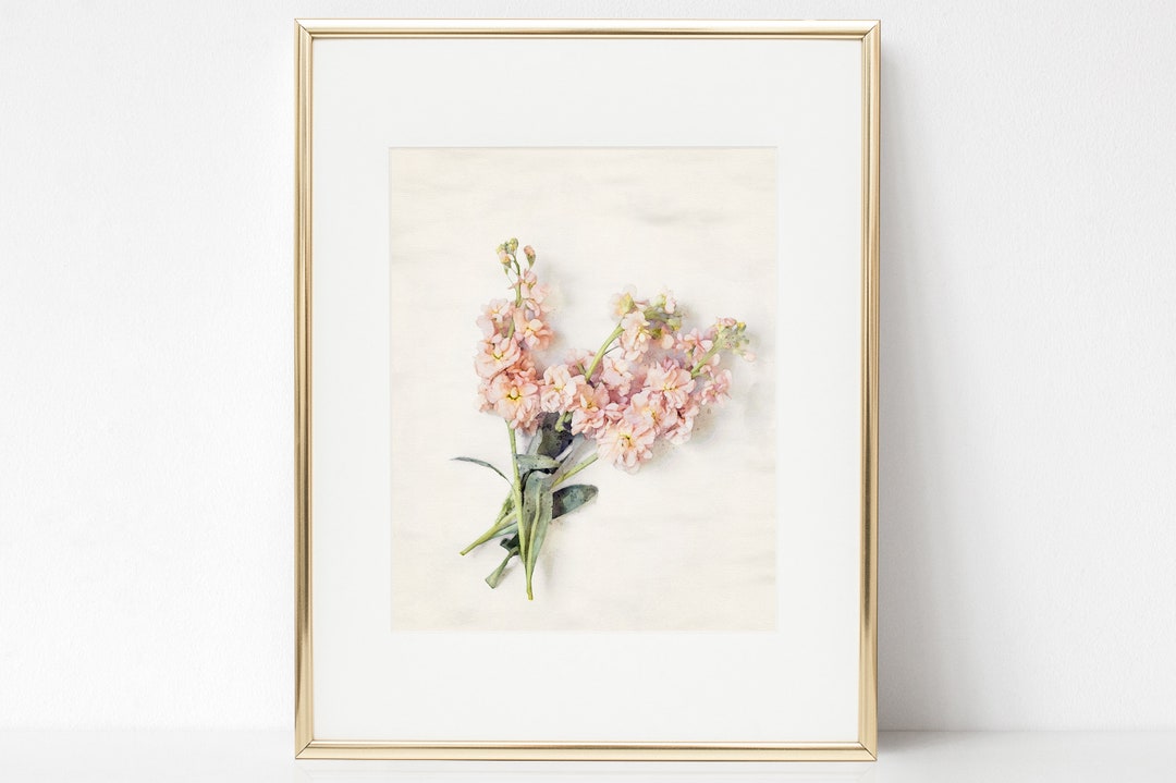 Pastel Watercolor Flower Wall Art, Watercolor Flower, Pink Flower, Fine ...