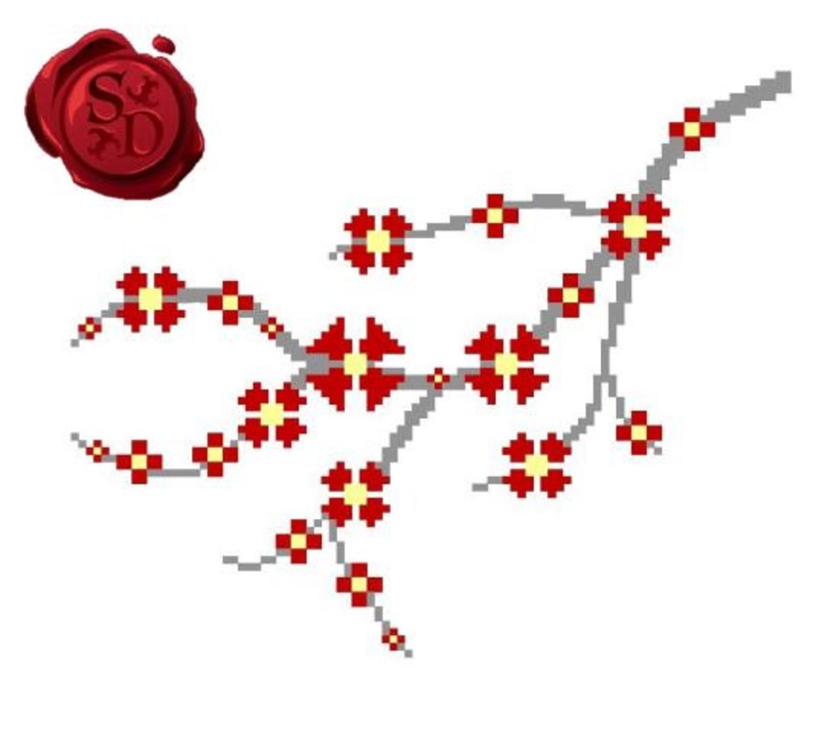 CROCHET PATTERN Cherry Blossom Tree Branch Afghan, Corner-to-corner ...