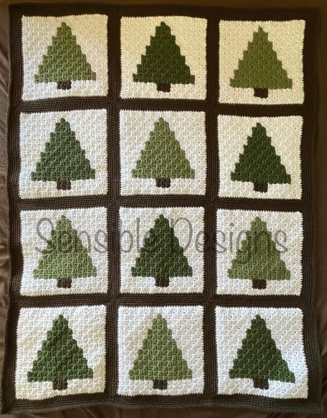 CROCHET PATTERN Christmas Tree C2C Afghan | Lap Quilt | Corner-to ...
