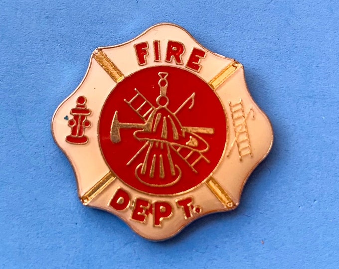 FIREFIGHTER Pin / Vintage Pin Enamel Pin Pinback Button Jacket Gift ...