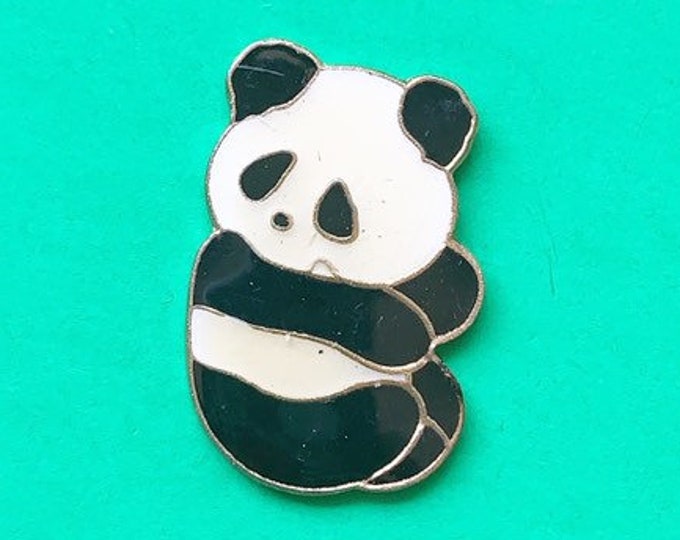 PANDA BEAR PIN / Vintage Pin Enamel Pin 80s 80's Pin Hat Tac Tie Tac ...