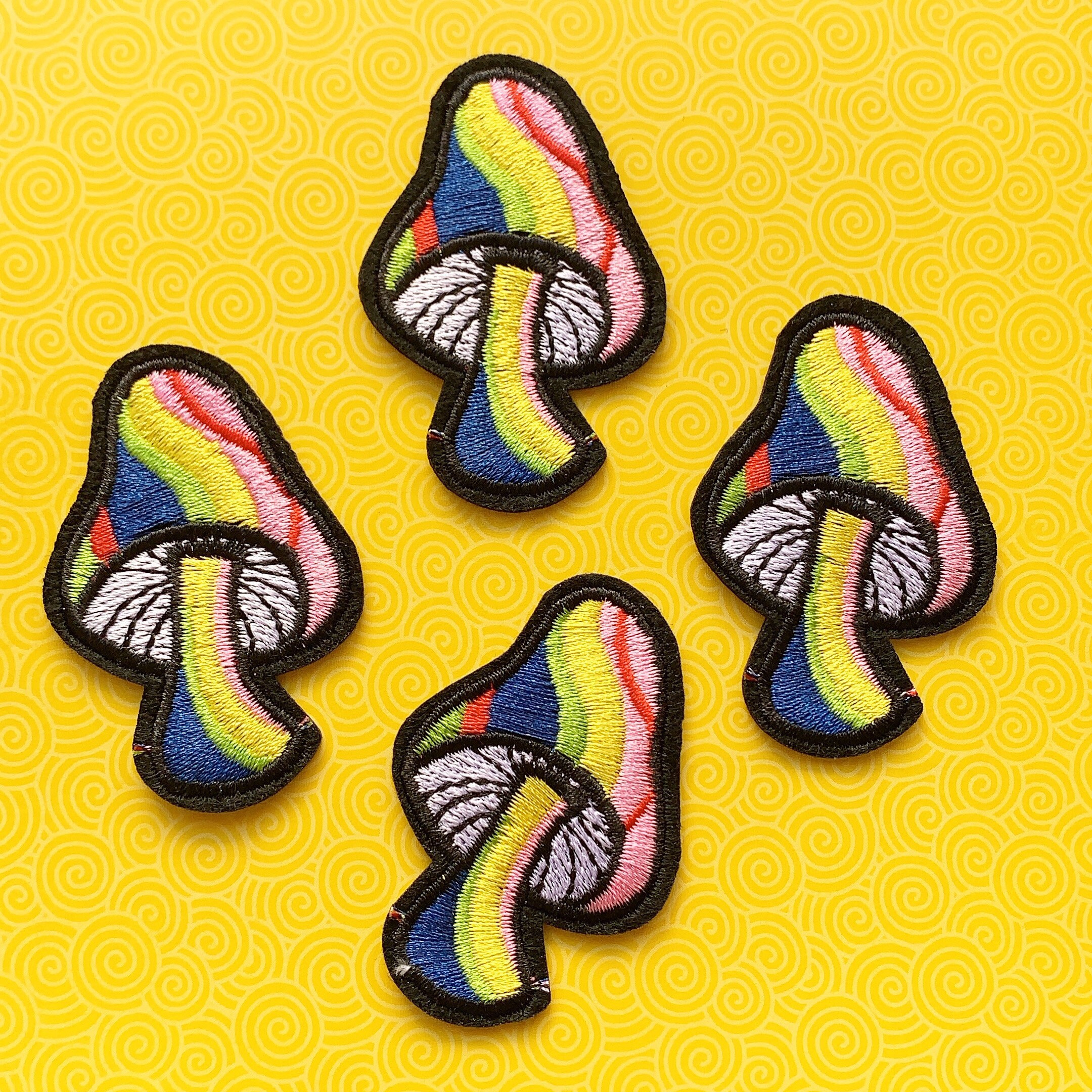 Psychedelic Mushroom Patch Vintage Rainbow Mushroom Shroom Etsy