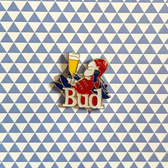BUD MAN PIN / vintage pin beer pin 80s pin 80's pin h… - Gem