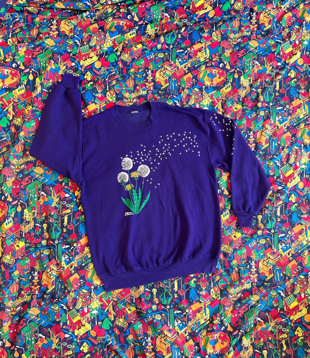 80s DANDELION SWEATSHIRT / Xl Vintage Sweatshirt Xlarge Vintage ...