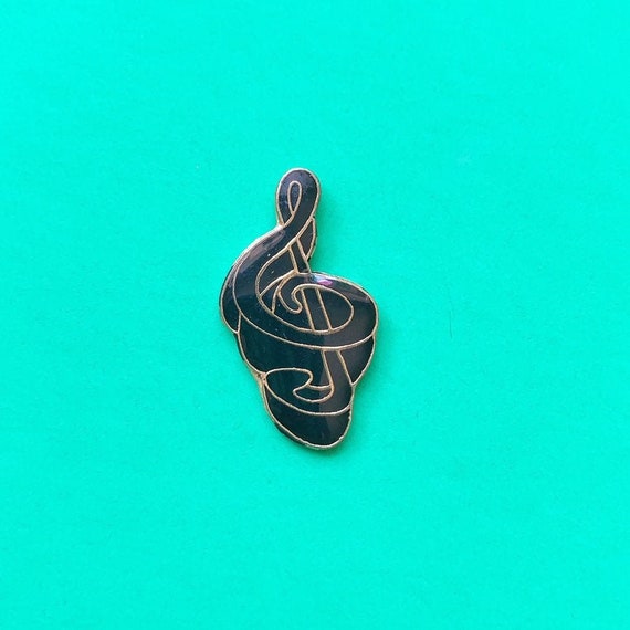 TREBLE CLEF Pin / Vintage Pin Enamel Pin 80s 80's Pin Hat - Etsy