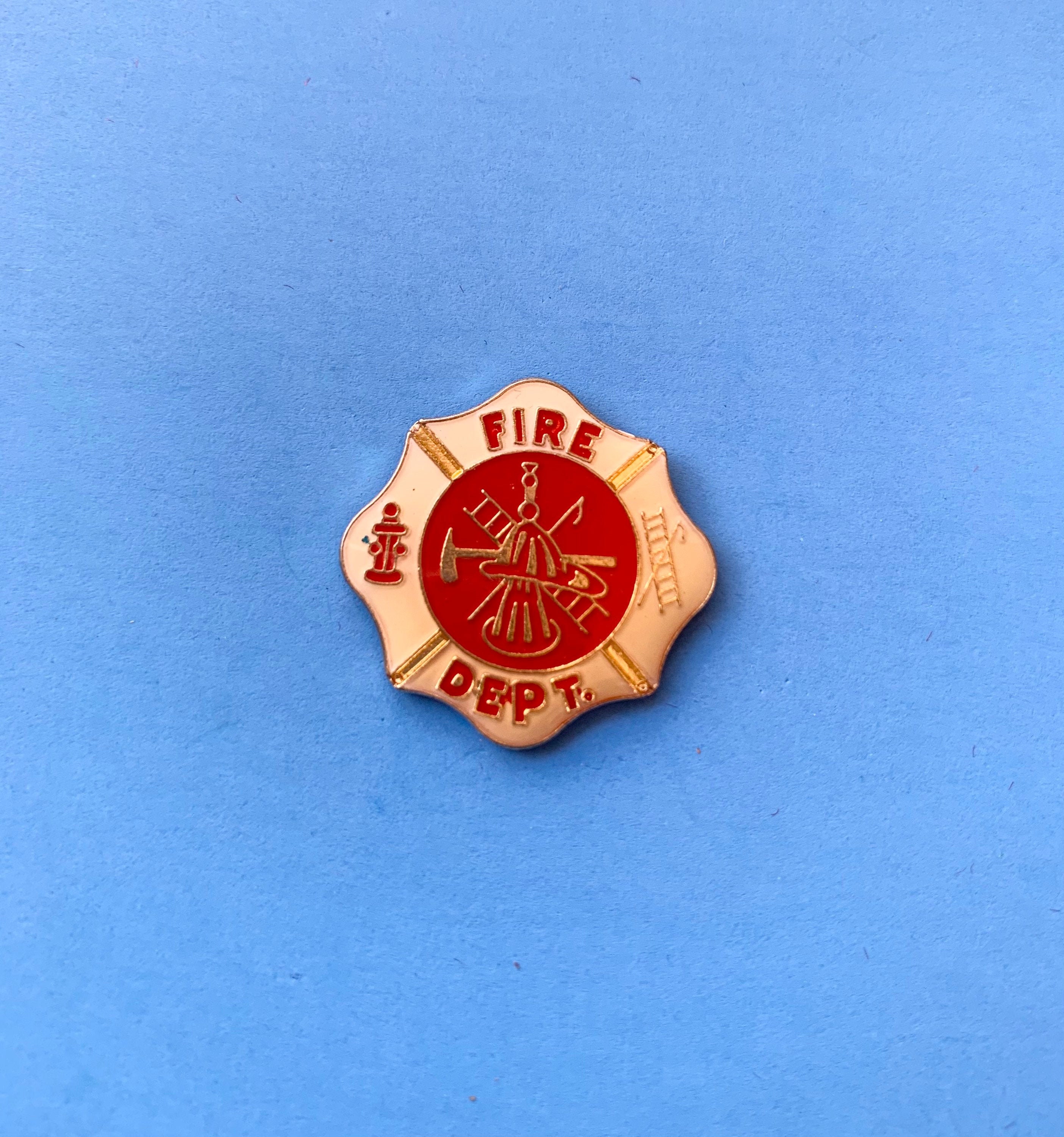FIREFIGHTER pin / vintage pin enamel pin pinback button jacket | Etsy