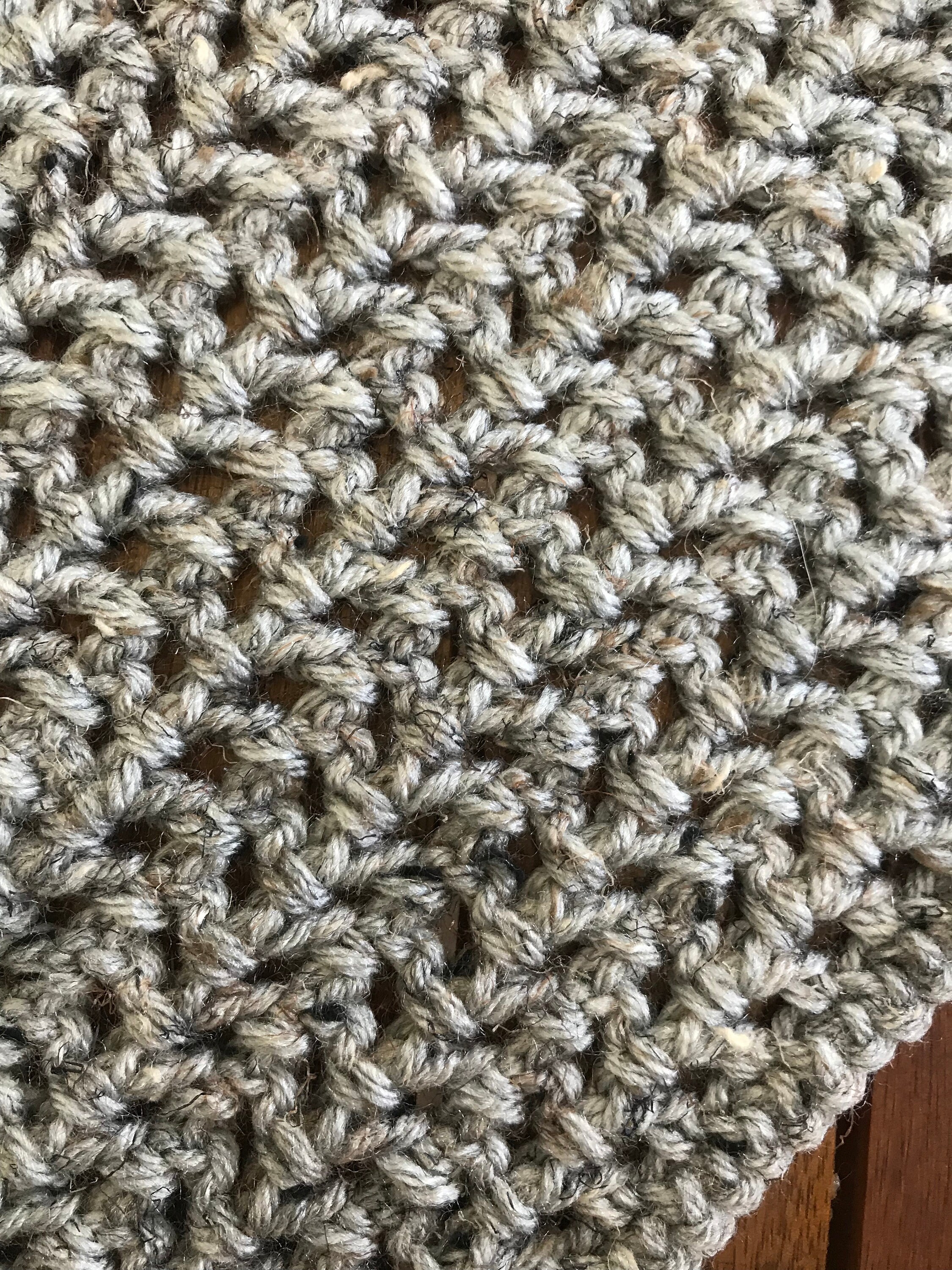 Large Gray Crochet Scarf With Black and Brown Specks - Etsy UK