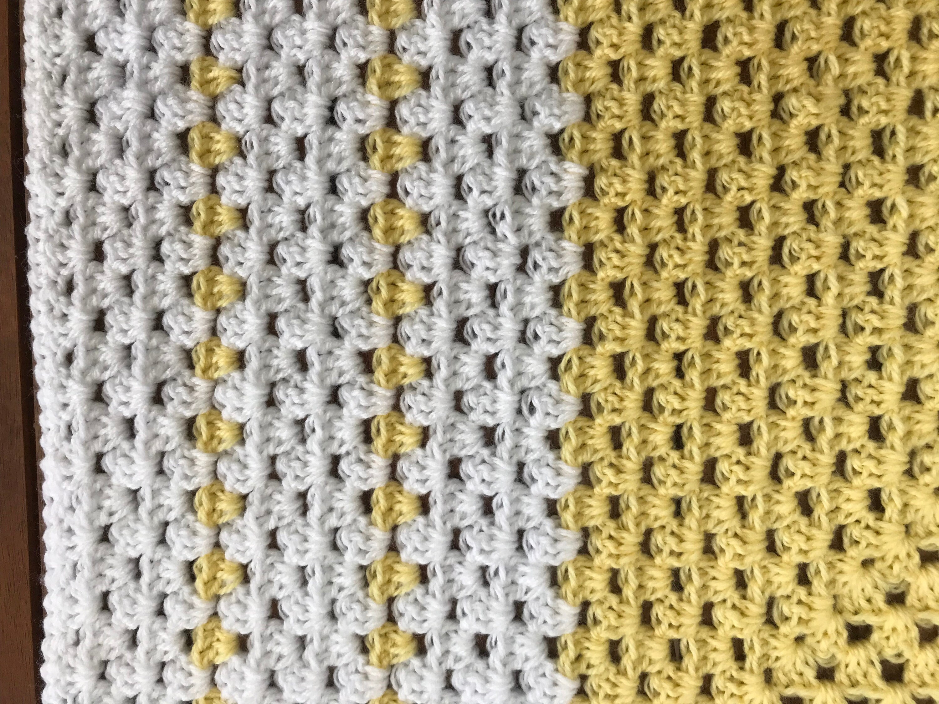 Crochet Yellow and White Square Baby Blanket - Etsy