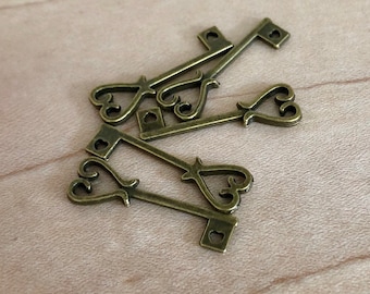 Heart skeleton key | Etsy