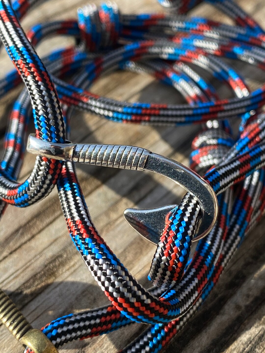 Paracord Fish Hook Bracelet, Paracord Bracelet, Handmade, Made in the ...