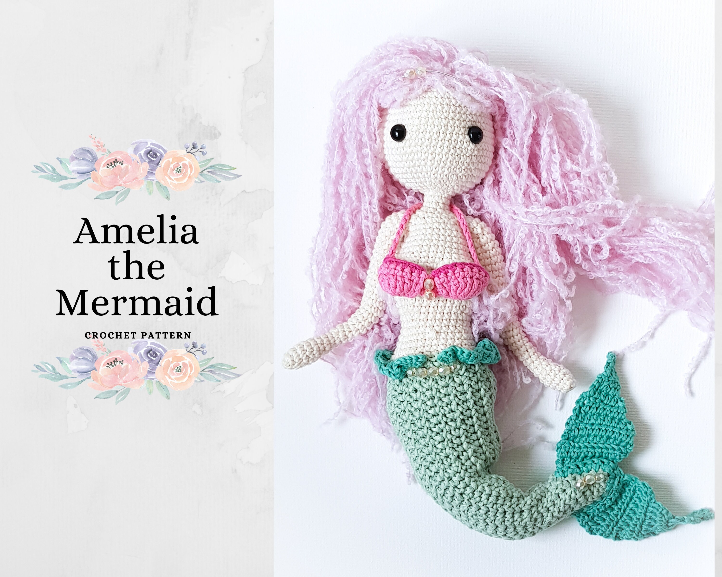 Amelia the Mermaid pattern 70 pictures and 14 pages of | Etsy