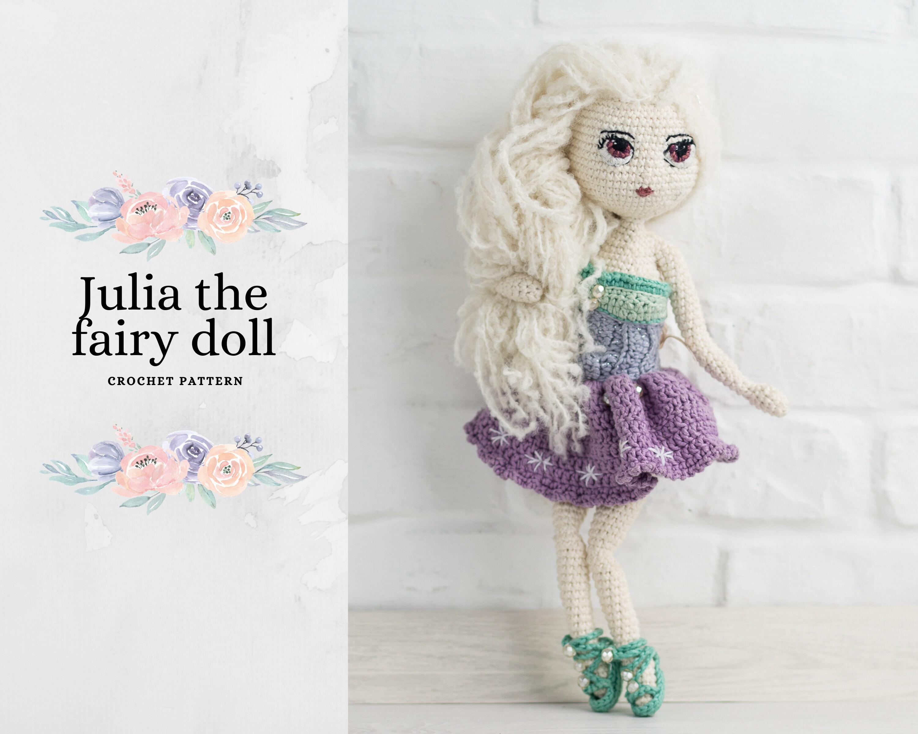 Julia Doll and 2 Outfits - Realistic Doll Crochet Pattern - Lulu and ...
