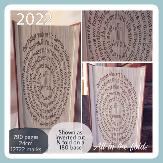 The Lords Prayer Swirl Cut and Fold Book Folding Pattern | Etsy